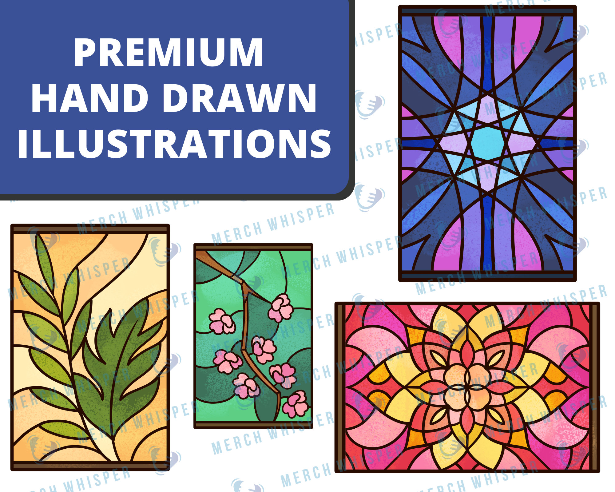 Stained Glass SVG Bundle for Shirts // Glasswork PNG Sublimation Files ...