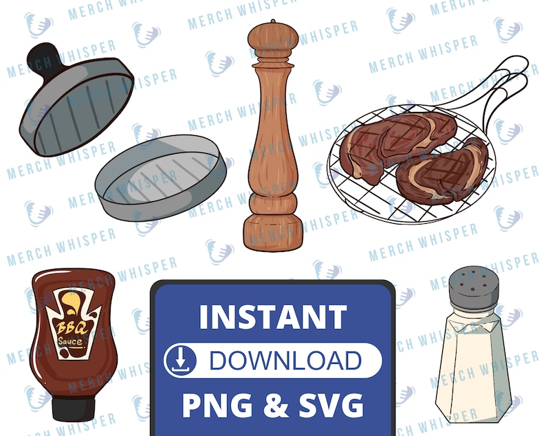 15 Grilling SVG File Bundle, BBQ Clipart PNG, Barbeque Shirt, Grill ...