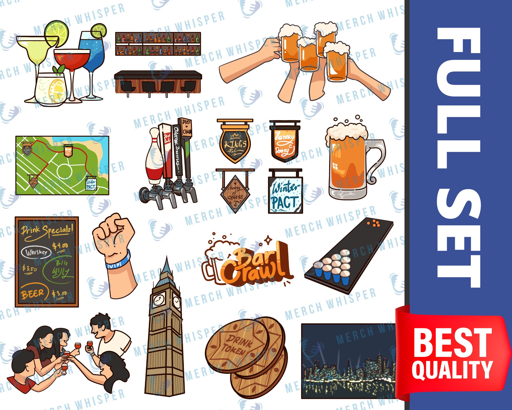 Bar Crawl SVG Bundle for Shirts // Pub PNG Sublimation Files // Beer ...
