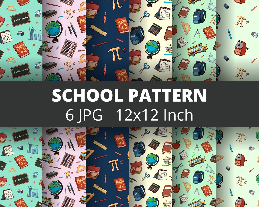 6 School Pattern for Kids, First Day of School JPG, First Grade ...