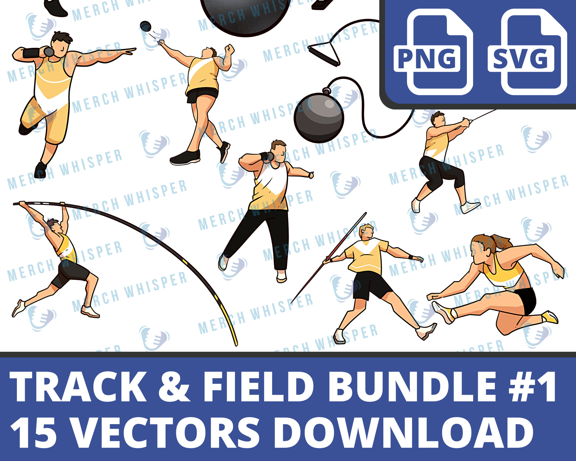 Track & Field SVG Bundle for Shirts // Shot Put PNG Sublimation Files ...