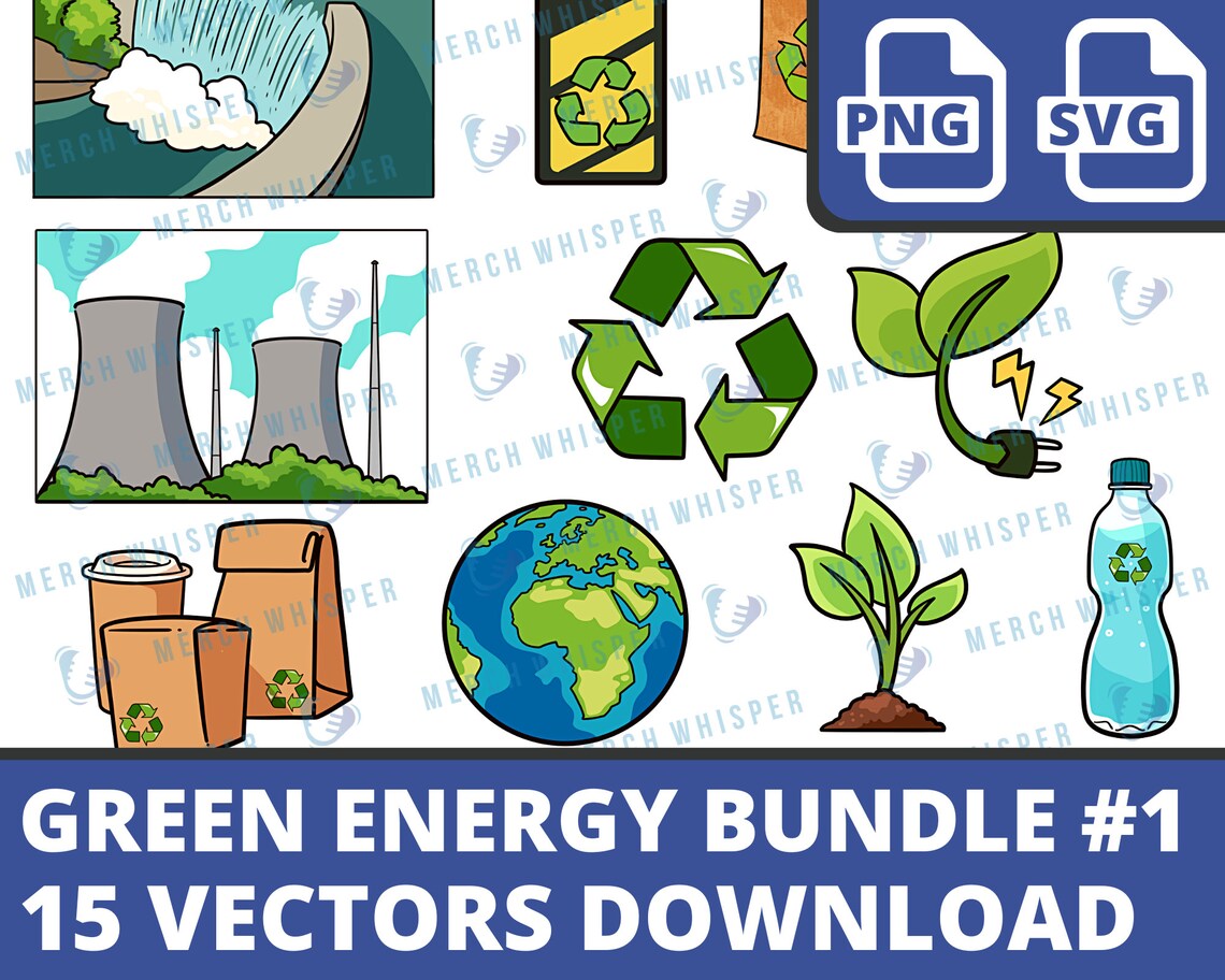 Renewable SVG Bundle for Shirts // Sustainability PNG Sublimation Files ...
