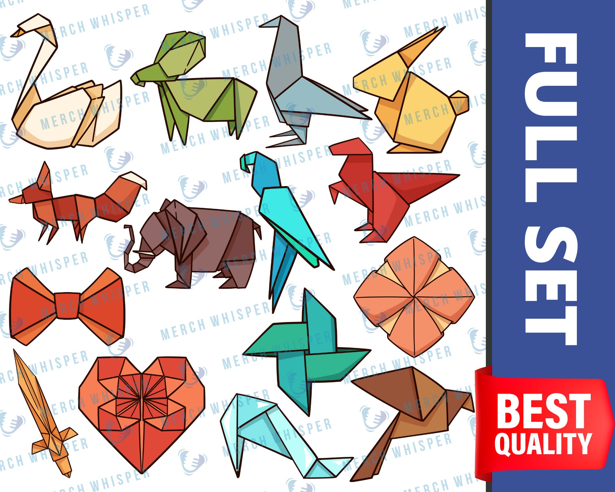 Origami SVG Bundle for Shirts // Paper Folding PNG Sublimation Files ...