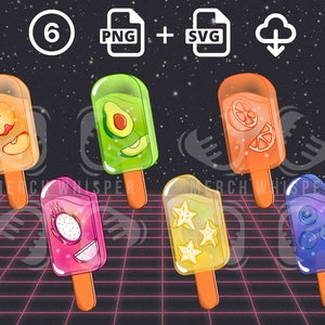 6 Ice Pop SVG Bundle, Fruit Popsicle Sublimation Design, Summer Ice ...