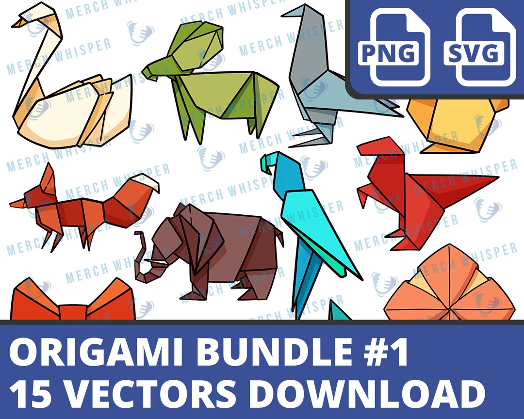 Origami SVG Bundle for Shirts // Paper Folding PNG Sublimation Files ...