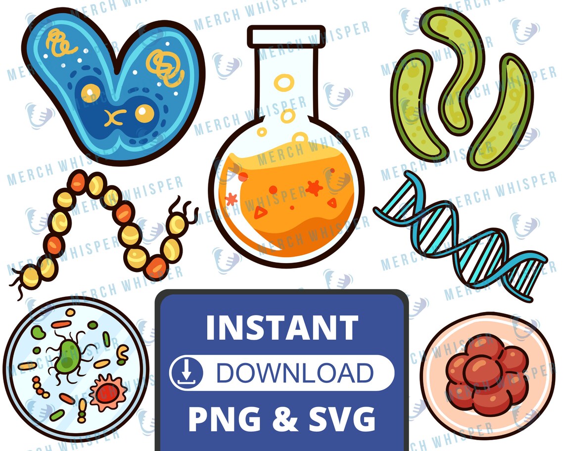 Microbiology SVG Bundle for Shirts // Microbiologist PNG Sublimation ...