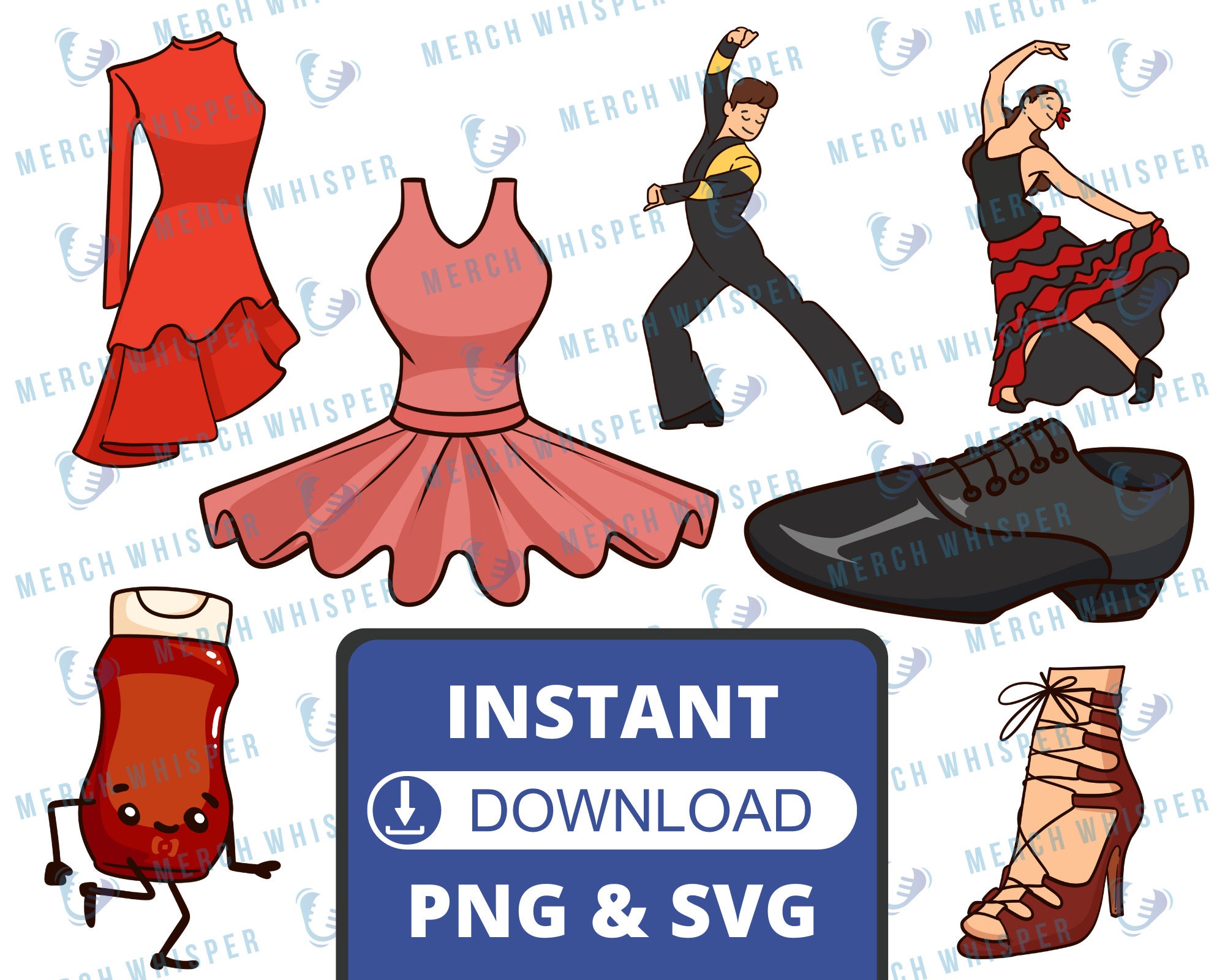 Dance SVG Bundle for Shirts // Dancer PNG Sublimation Files // Salsa ...