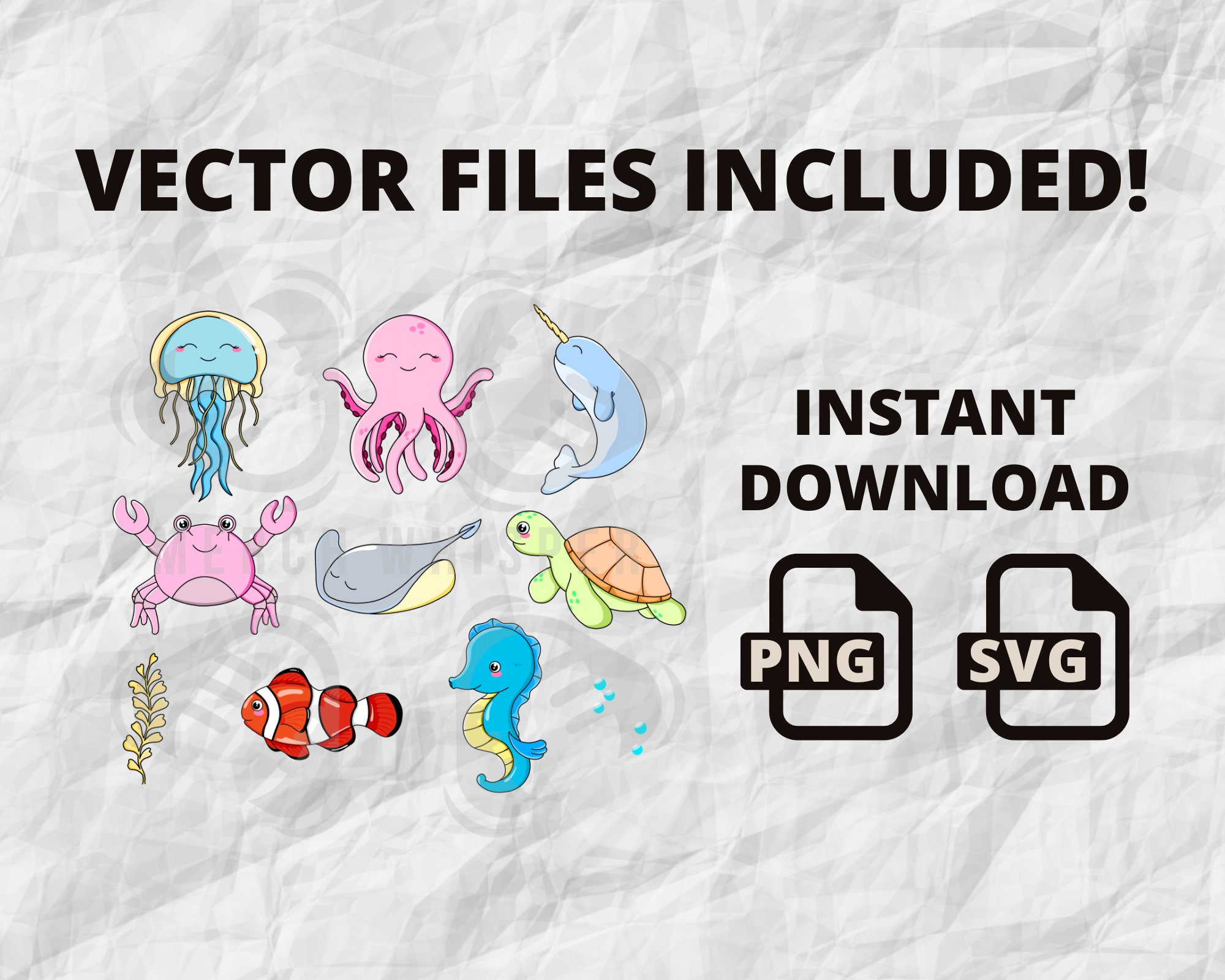 18 Ocean Life SVG Bundle, Sea Life PNG Files for Sublimation, Marine ...