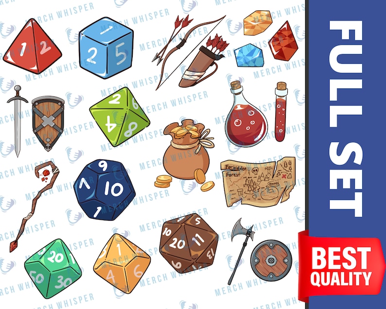 15 Roleplay Game SVG Bundle, RPG Dice Set PNG, Tabletop Gaming Clipart ...