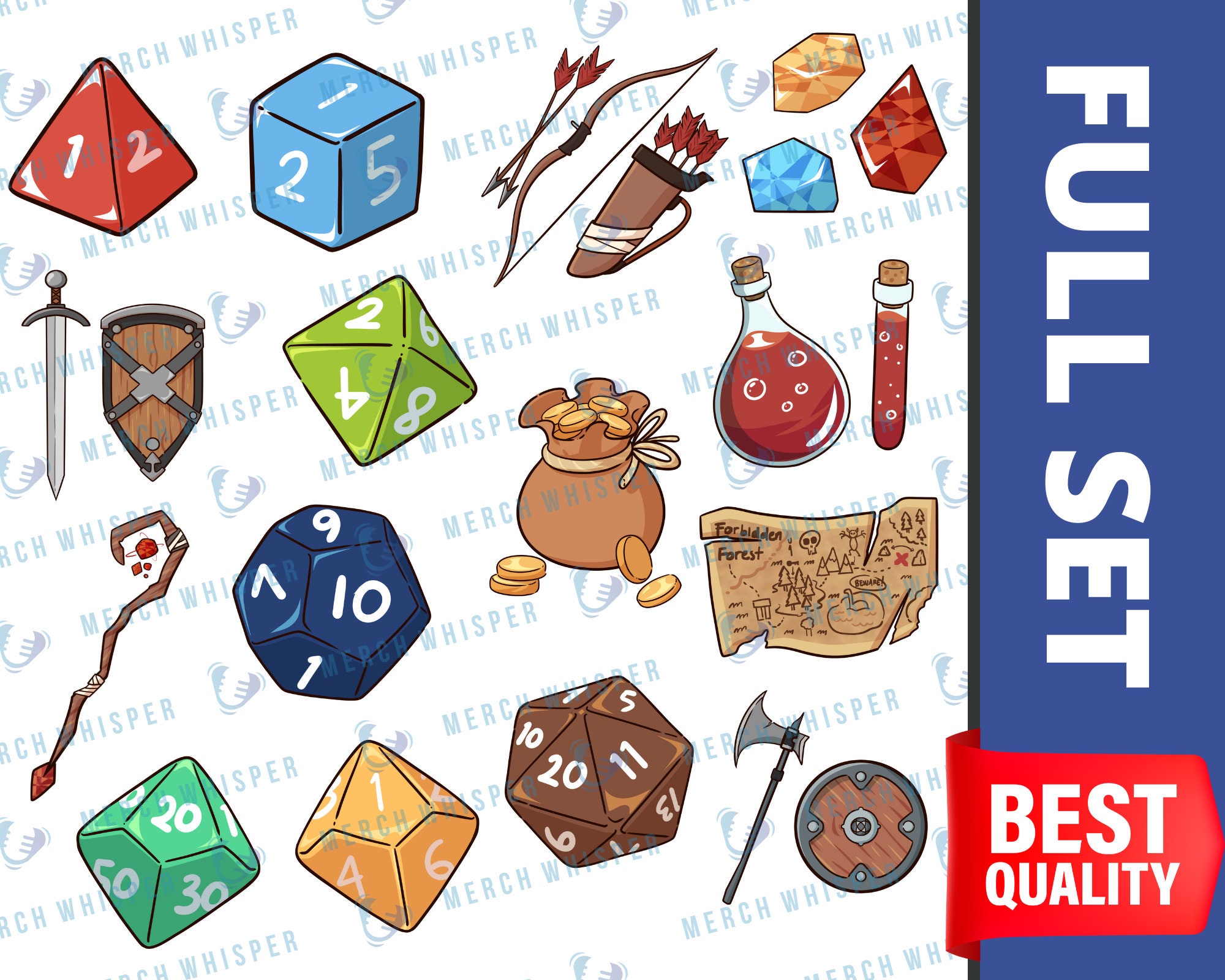 15 Roleplay Game SVG Bundle, RPG Dice Set PNG, Tabletop Gaming Clipart ...