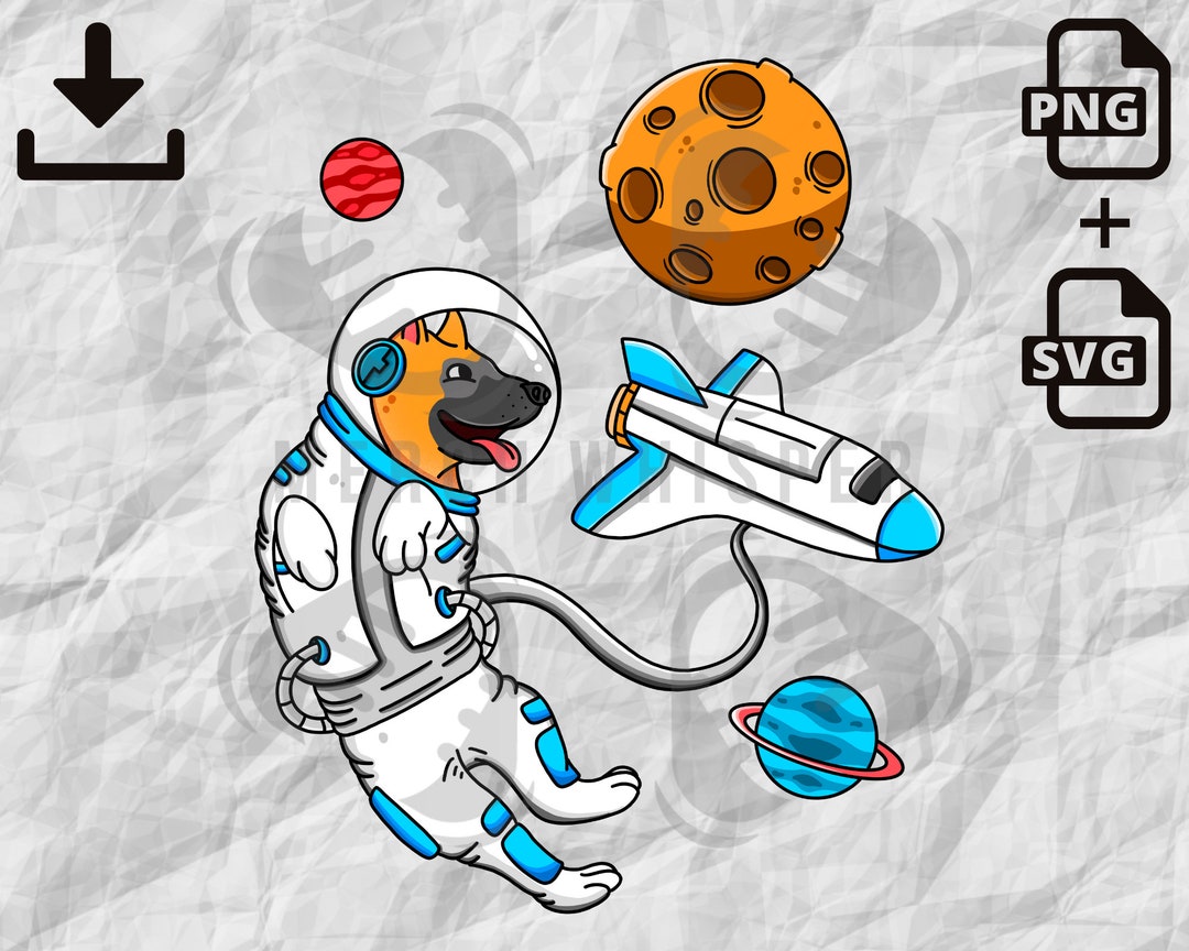 Astronaut Dog SVG Files for Cricut, Outer Space PNG, Solar System ...