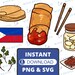 Spring Rolls SVG Bundle for Shirts // Lumpia PNG Sublimation Files ...