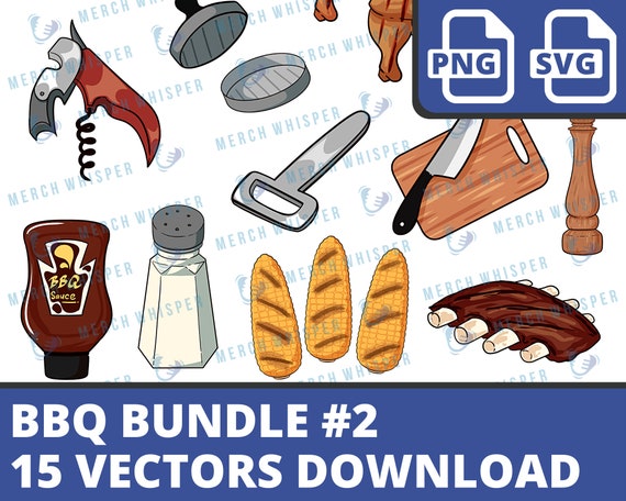 15 Grilling SVG File Bundle BBQ Clipart PNG Barbeque Shirt | Etsy