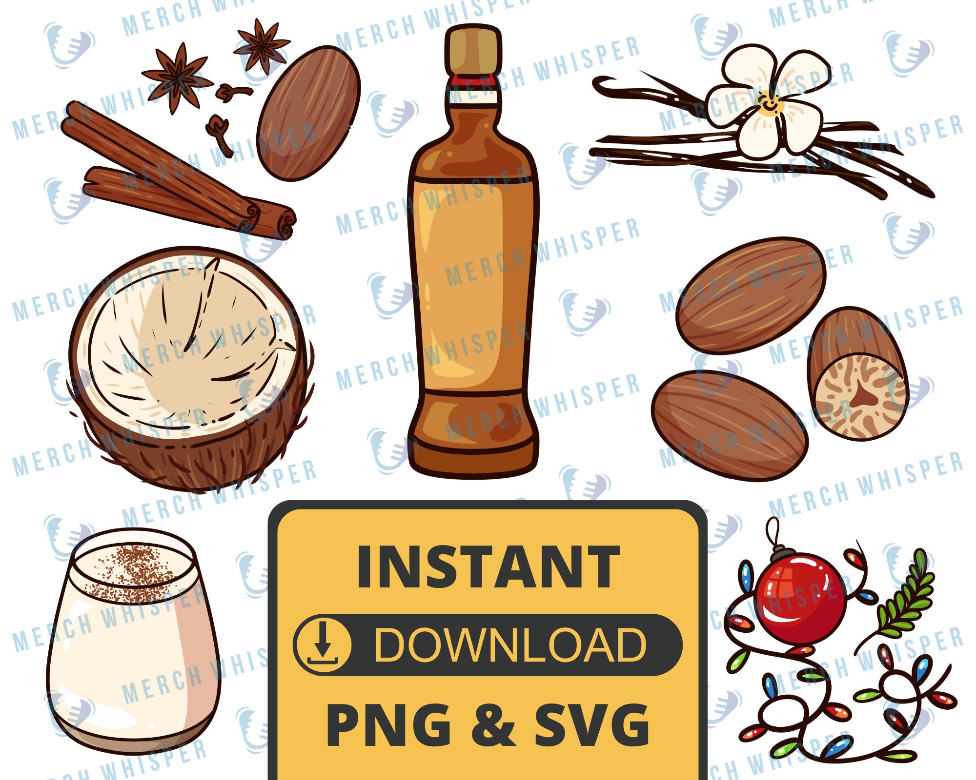 Coquito SVG Bundle for Shirts // Puerto Rico PNG Sublimation Files ...