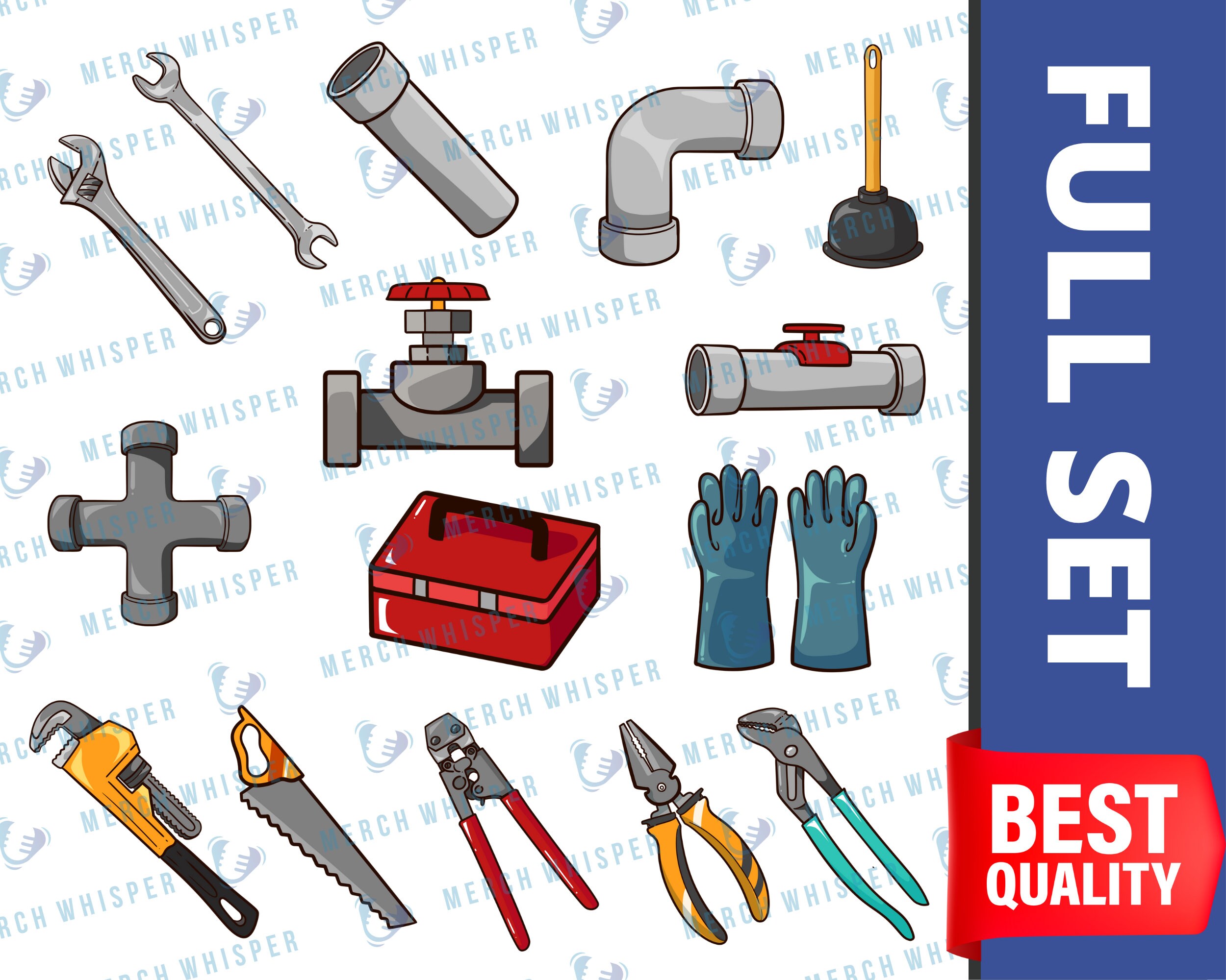 Plumbing SVG Bundle for Shirts // Tools PNG Sublimation Files ...