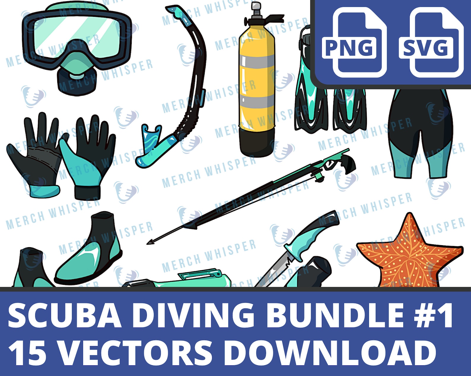Scuba SVG Bundle for Shirts // Diver PNG Sublimation Files ...