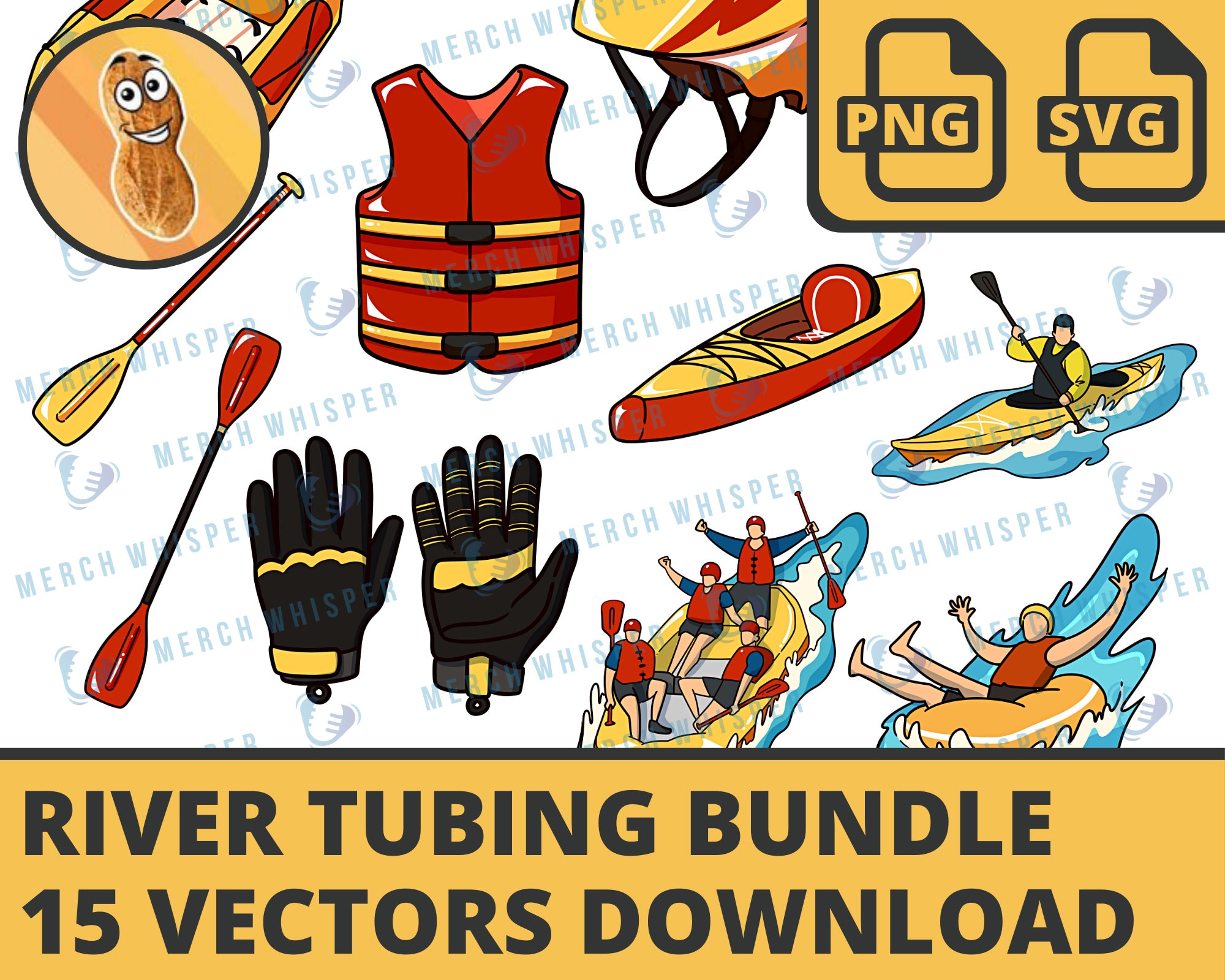 River Tubing SVG Bundle for Shirts // Rafting PNG Sublimation Files ...