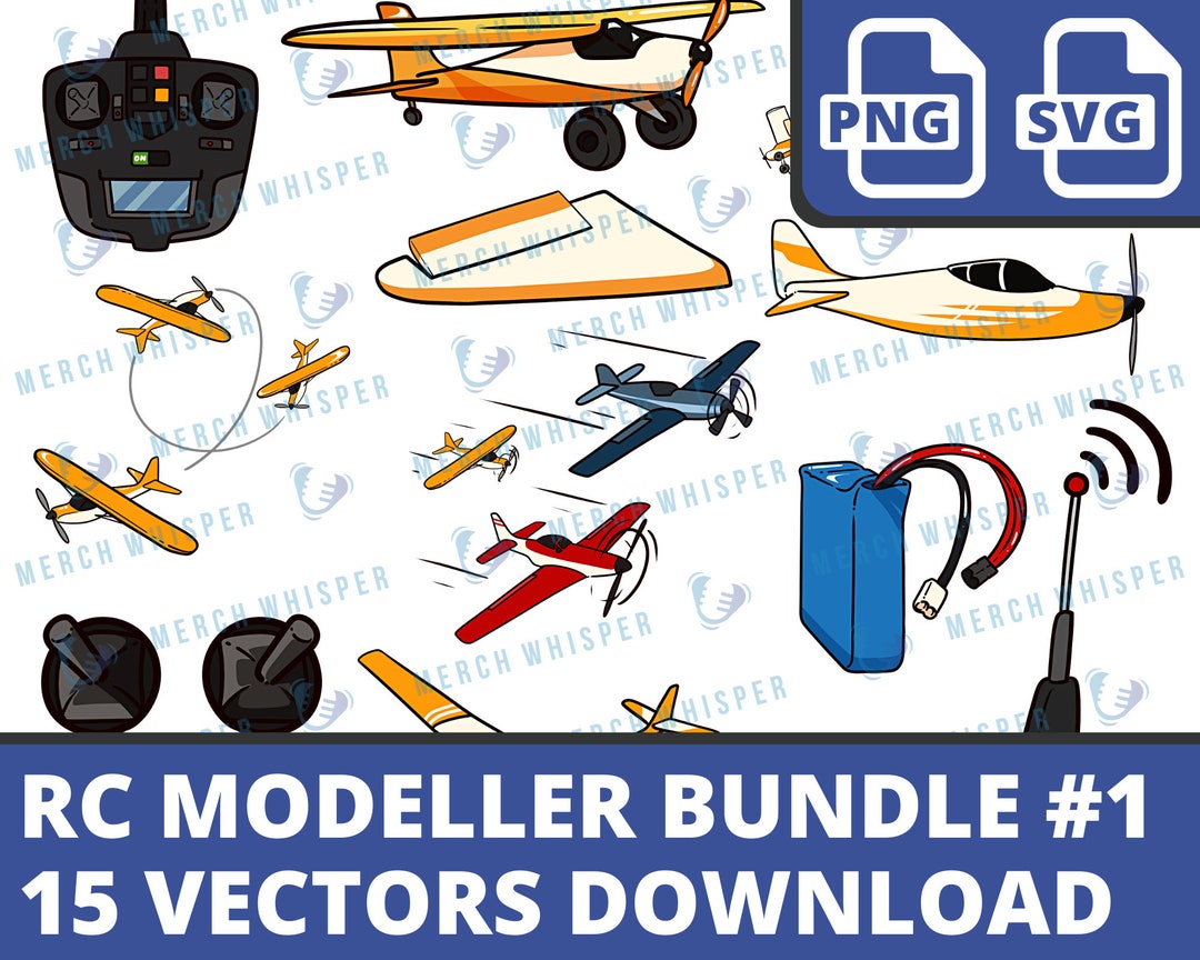 RC Plane SVG Bundle for Shirts // Model Airplane PNG Sublimation Files ...