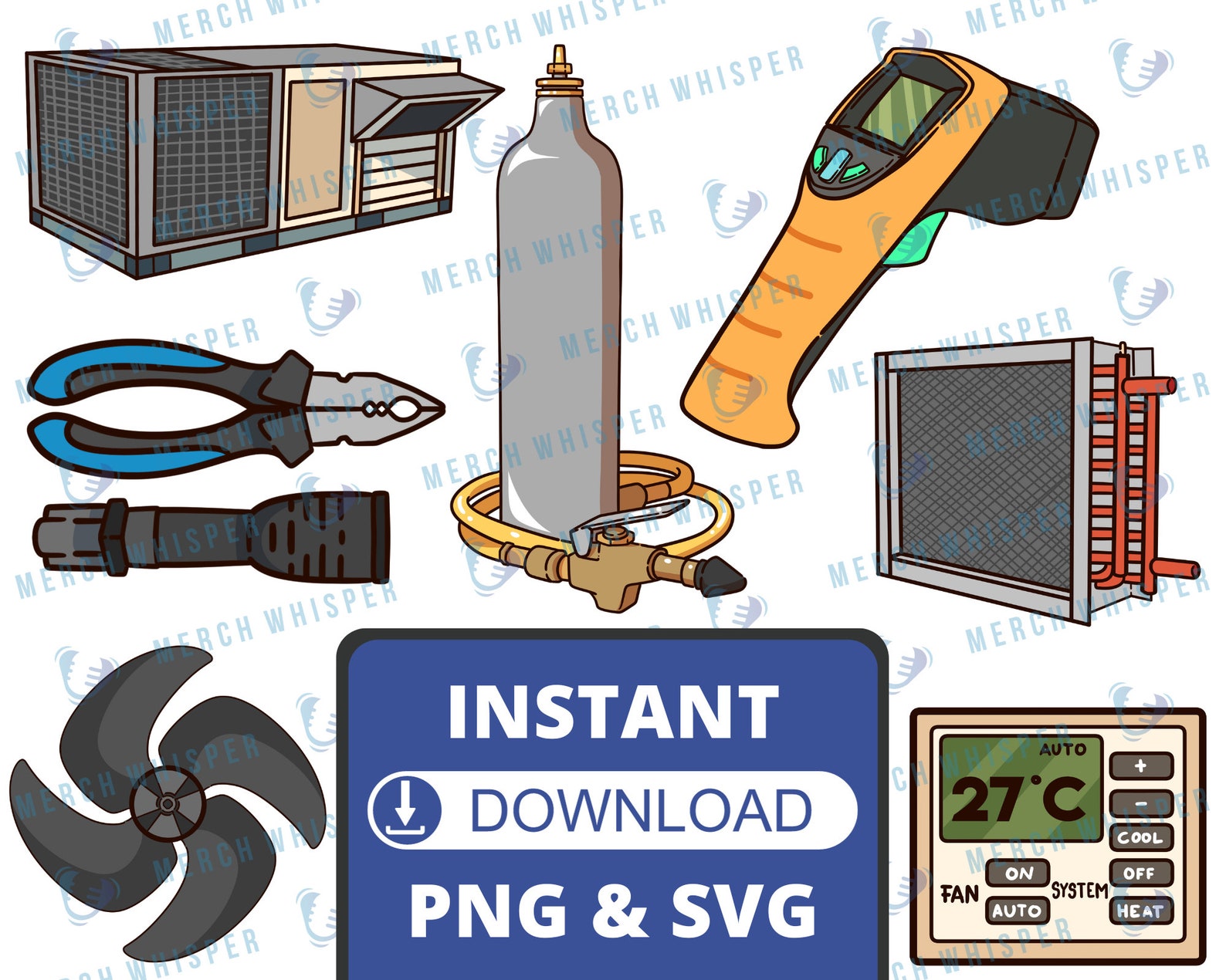 HVAC Installer SVG Bundle for Shirts // Technician PNG Sublimation ...