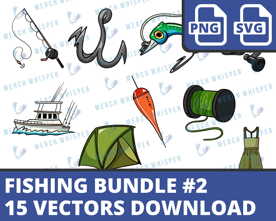Fishing SVG Bundle for T-shirt Designs // Angler PNG for Sublimation ...