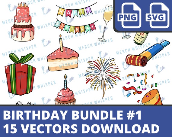 15 Birthday SVG Bundle Party Clipart for Sublimation - Etsy