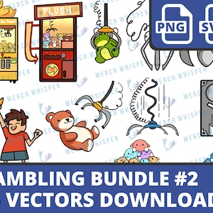 Claw Machine SVG Bundle for Shirts // Gambling PNG Sublimation Files ...