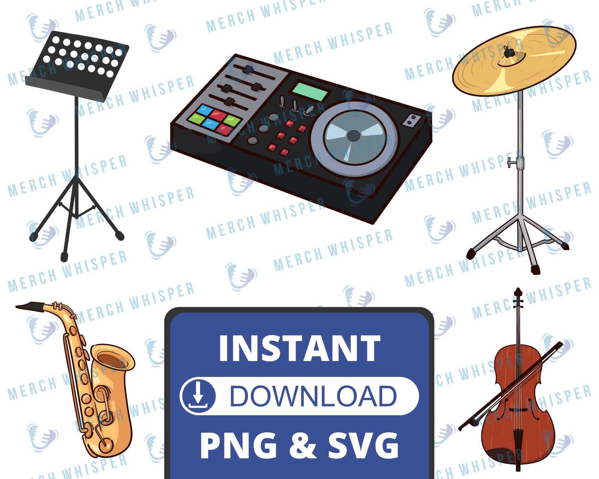 15 Music SVG Files, Musician Art Print, Musicial Gift, Instrument ...