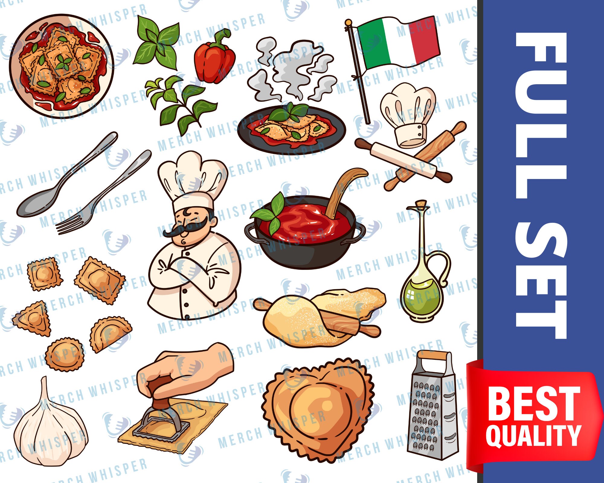 Ravioli SVG Bundle for Shirts // Cooking PNG Sublimation Files ...