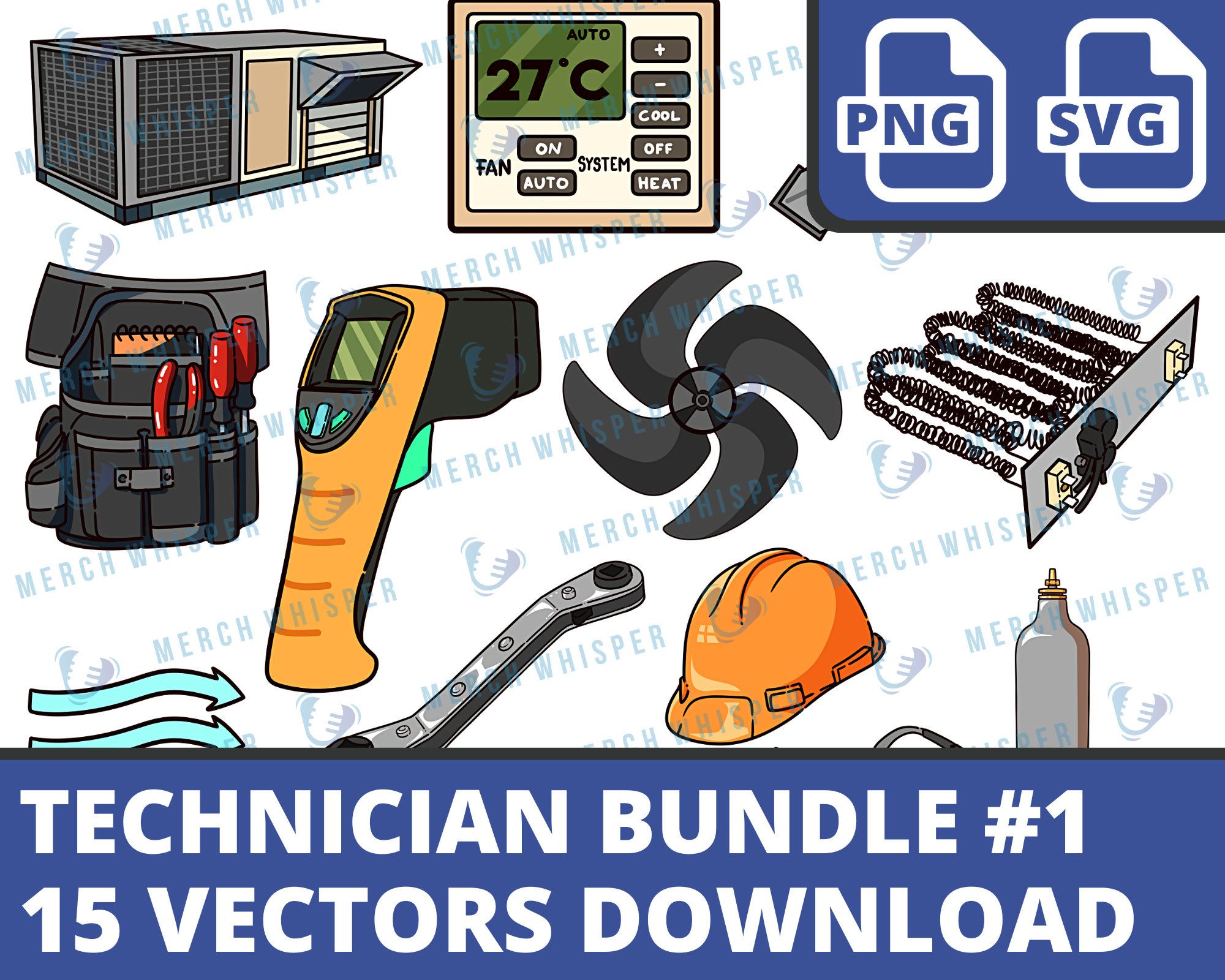 HVAC Installer SVG Bundle for Shirts // Technician PNG Sublimation ...