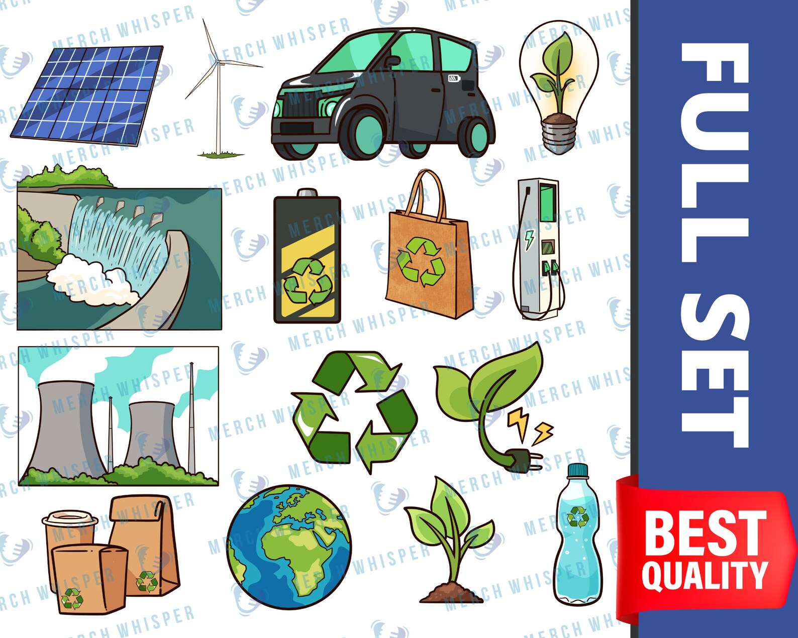 Renewable SVG Bundle for Shirts // Sustainability PNG Sublimation Files ...