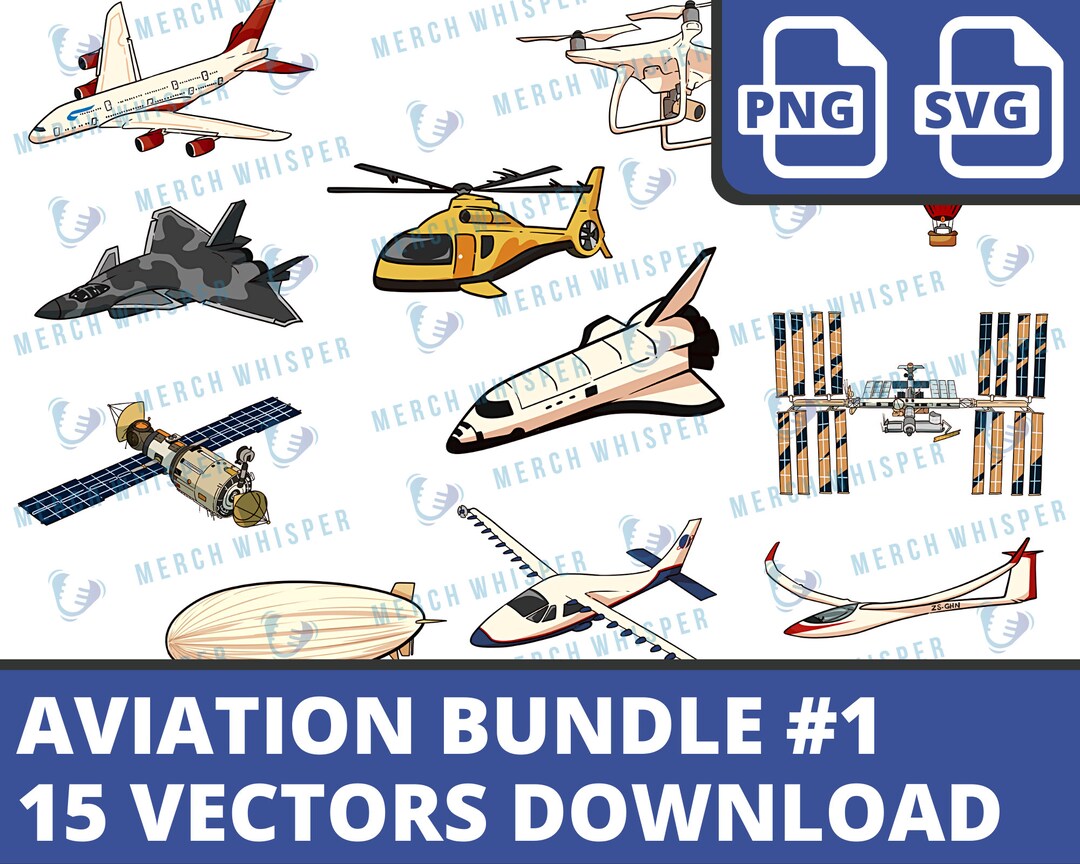 Aviation SVG Bundle for Shirts // Airplane PNG Sublimation Files ...