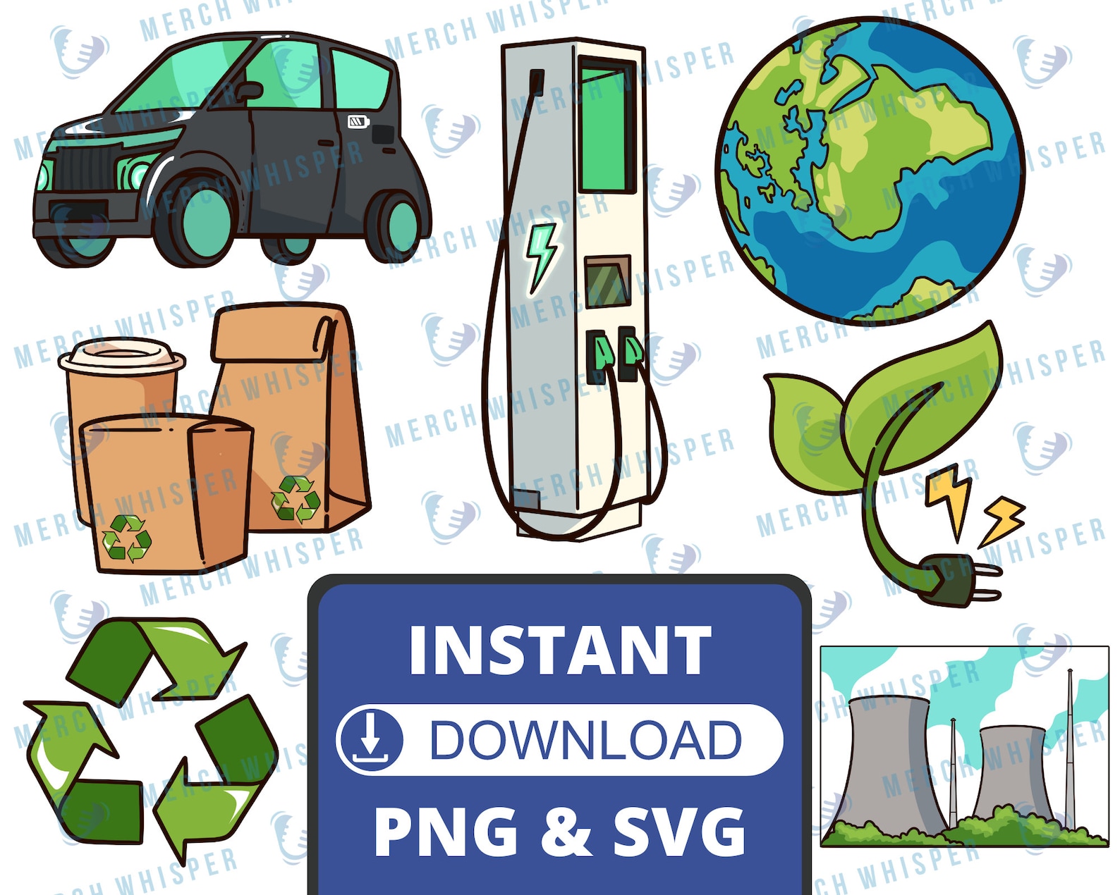 Renewable SVG Bundle for Shirts // Sustainability PNG Sublimation Files ...