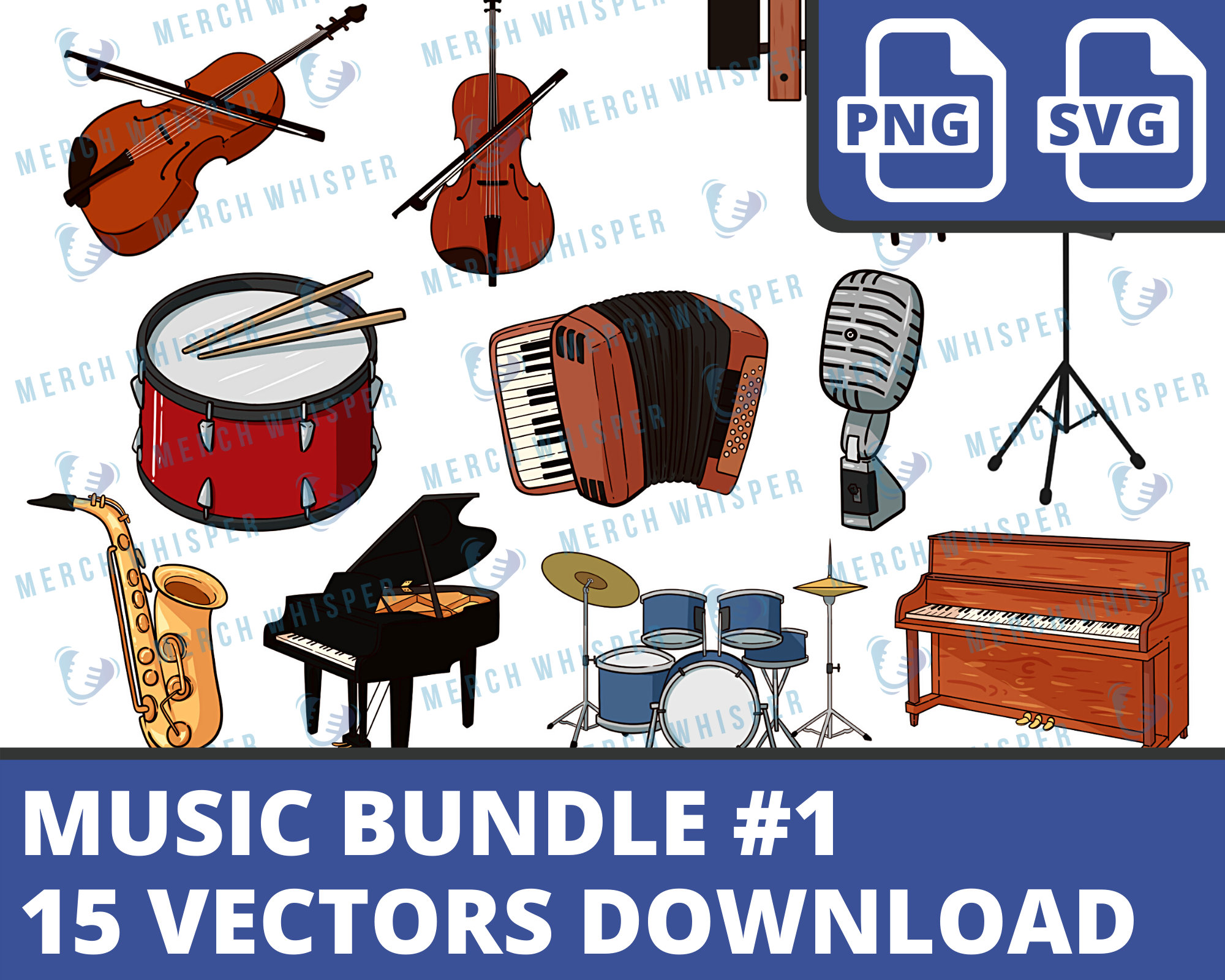 15 Music SVG Files, Musician Art Print, Musicial Gift, Instrument ...