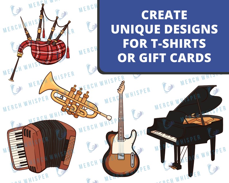 30 Instruments SVG, Vector Bundle, Music PNG Designs, Printable ...