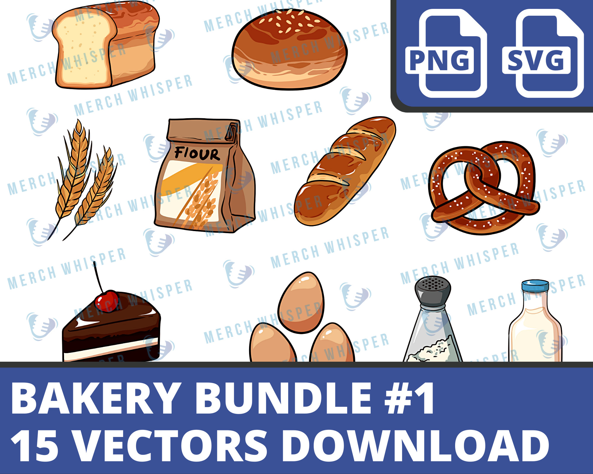 Bakery SVG Bundle for Shirts // Patisserie PNG Sublimation Files ...