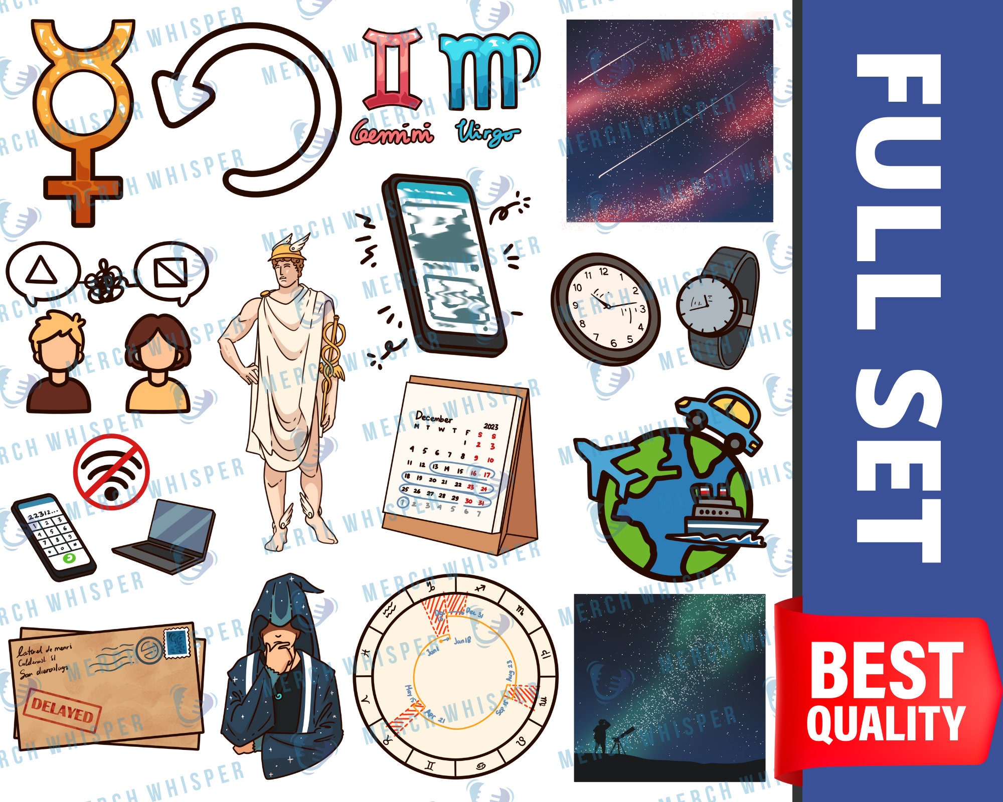 Mercury Retrograde SVG Bundle for Shirts // Astrology PNG Sublimation ...