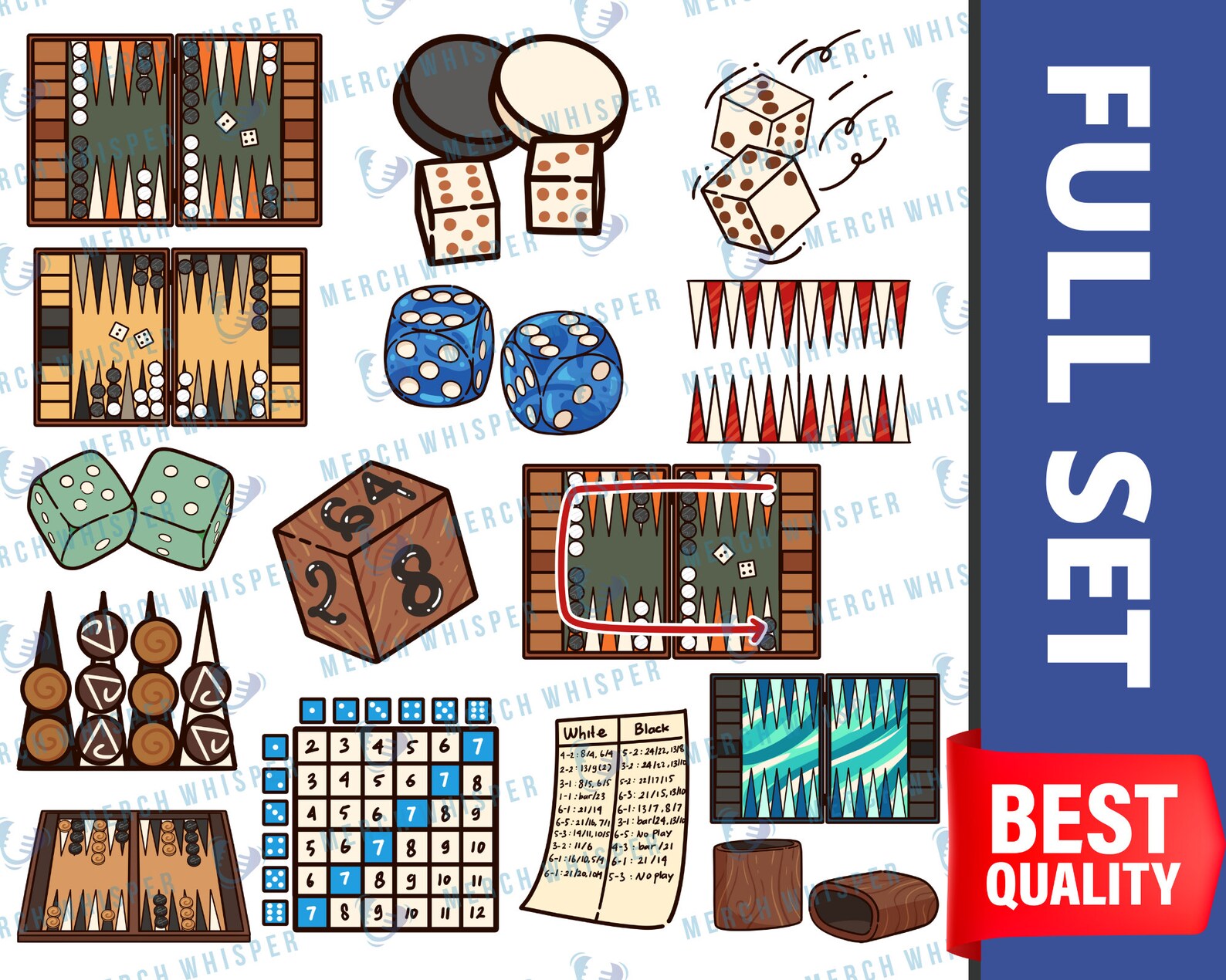 Backgammon SVG Bundle for Shirts // Board Game PNG Sublimation Files ...