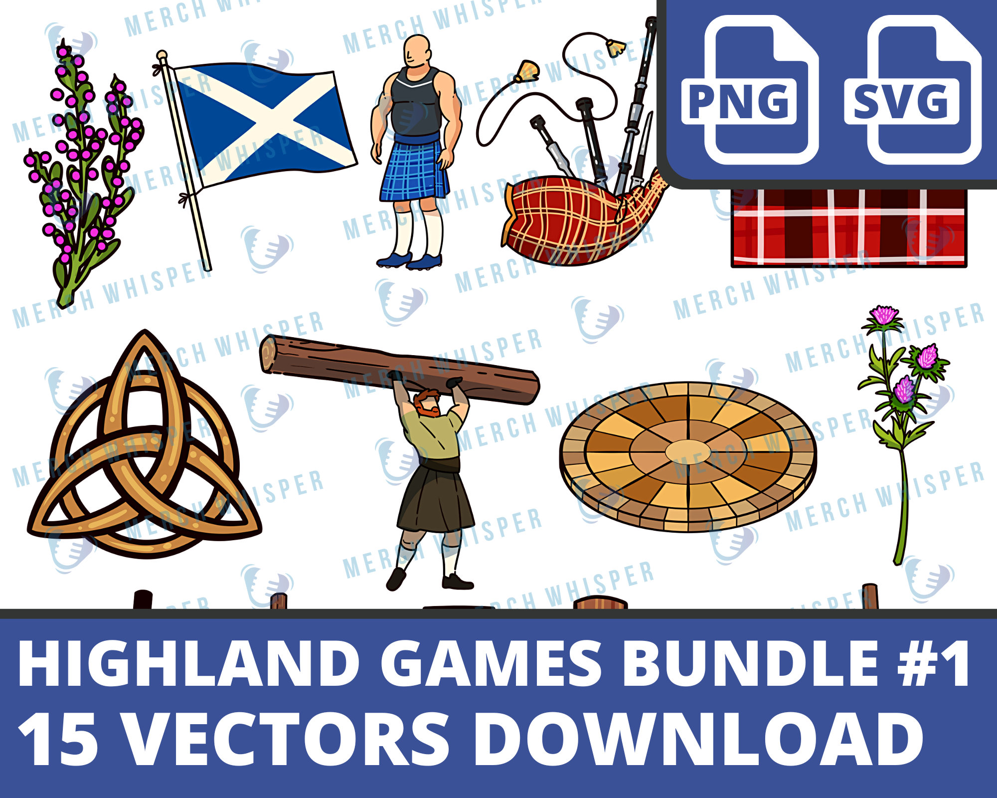 Caber Toss SVG Bundle for Shirts // Highland Games PNG Sublimation ...