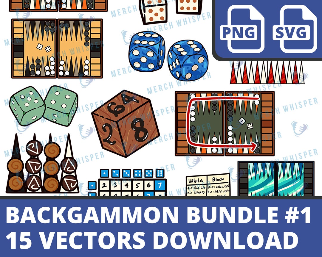 Backgammon SVG Bundle for Shirts // Board Game PNG Sublimation Files ...