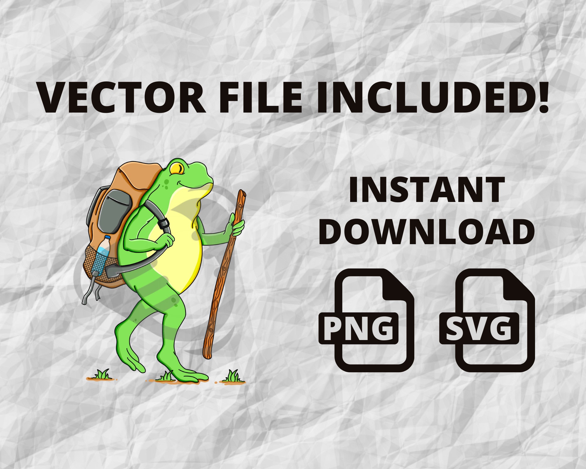 Frog SVG for Cricut, Hiking PNG, Toad Clip Art, Downloadable Prints ...
