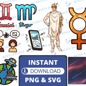 Mercury Retrograde SVG Bundle for Shirts // Astrology PNG Sublimation ...