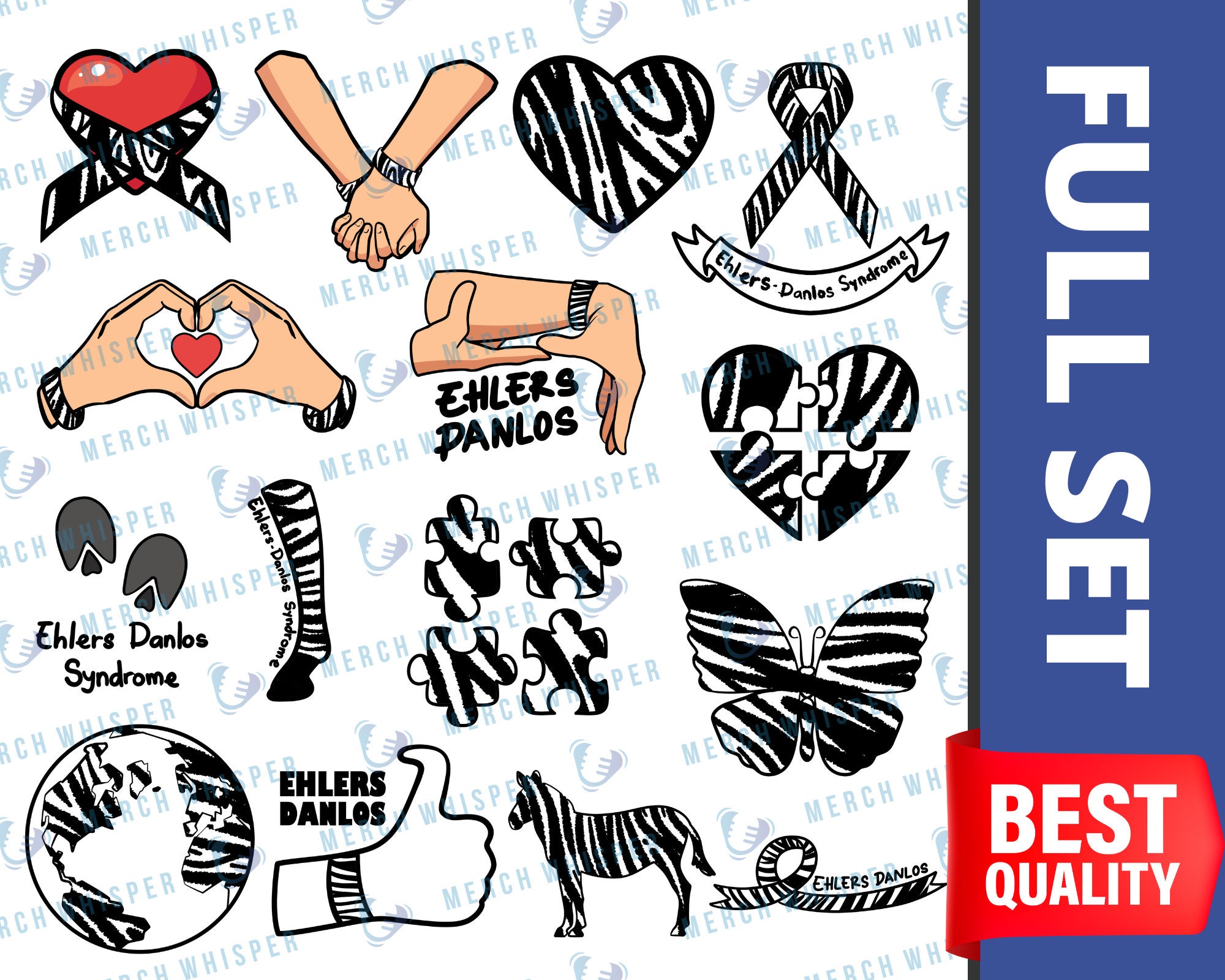 EDS Awareness SVG Bundle for Shirts // Ehlers Danlos PNG Sublimation ...