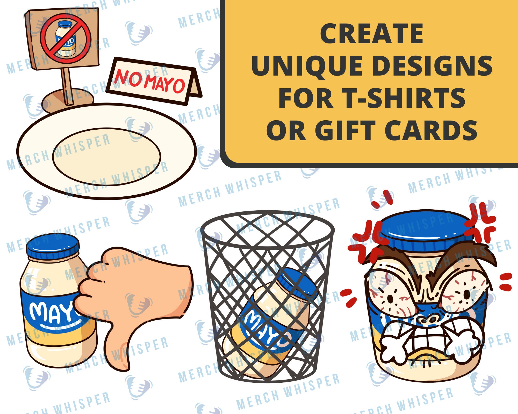 Mayo Hater SVG Bundle for Shirts // Mayonnaise PNG Sublimation Files ...