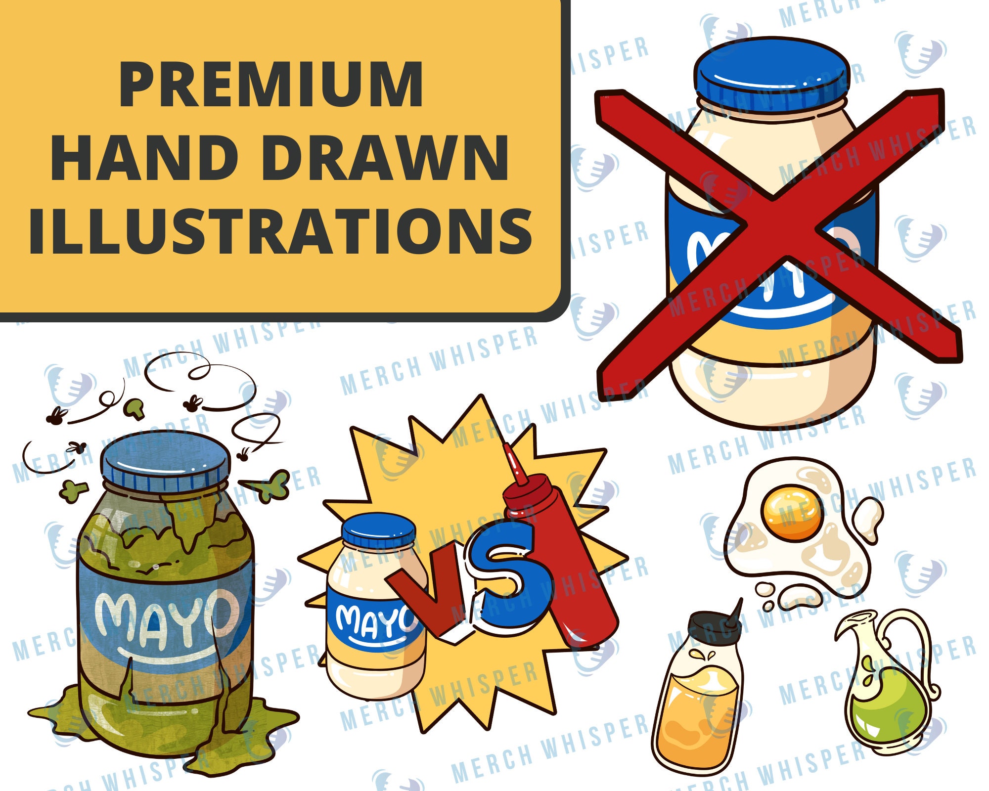 Mayo Hater SVG Bundle for Shirts // Mayonnaise PNG Sublimation Files ...