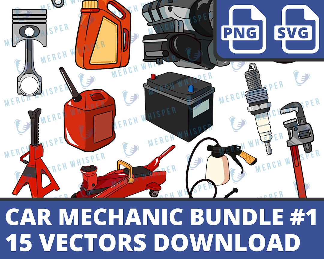 Car Mechanic SVG Bundle for Shirts // Car Parts PNG Sublimation Files ...