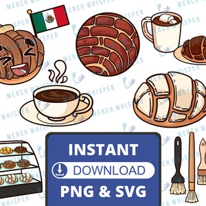 Conchas SVG Bundle for Shirts // Bakery PNG Sublimation Files // Baking ...