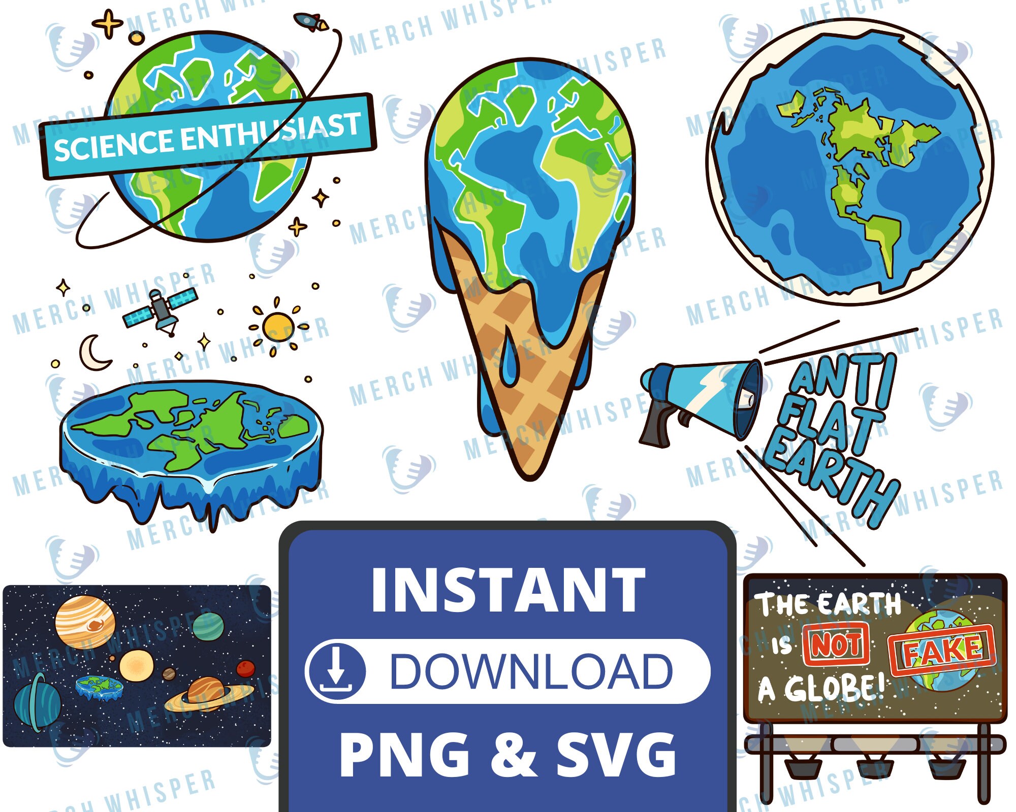 Conspiracy Theories SVG Bundle for Shirts // Flat Earth PNG Sublimation ...
