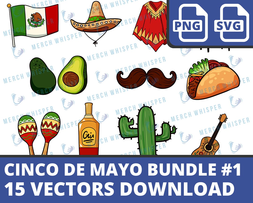 Cinco De Mayo SVG Bundle for Shirts // Mexican PNG Sublimation Files ...