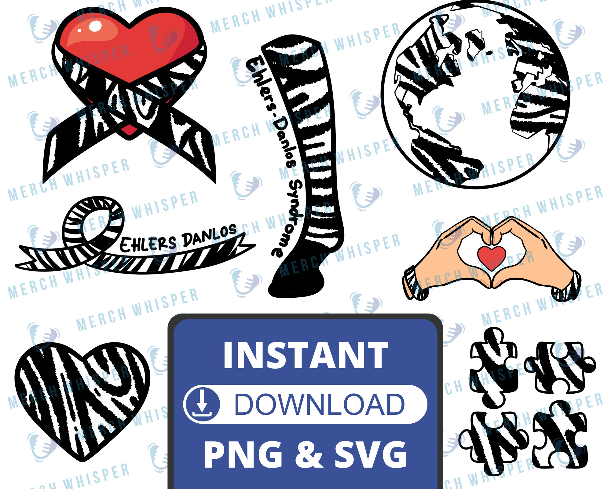 EDS Awareness SVG Bundle for Shirts // Ehlers Danlos PNG Sublimation ...
