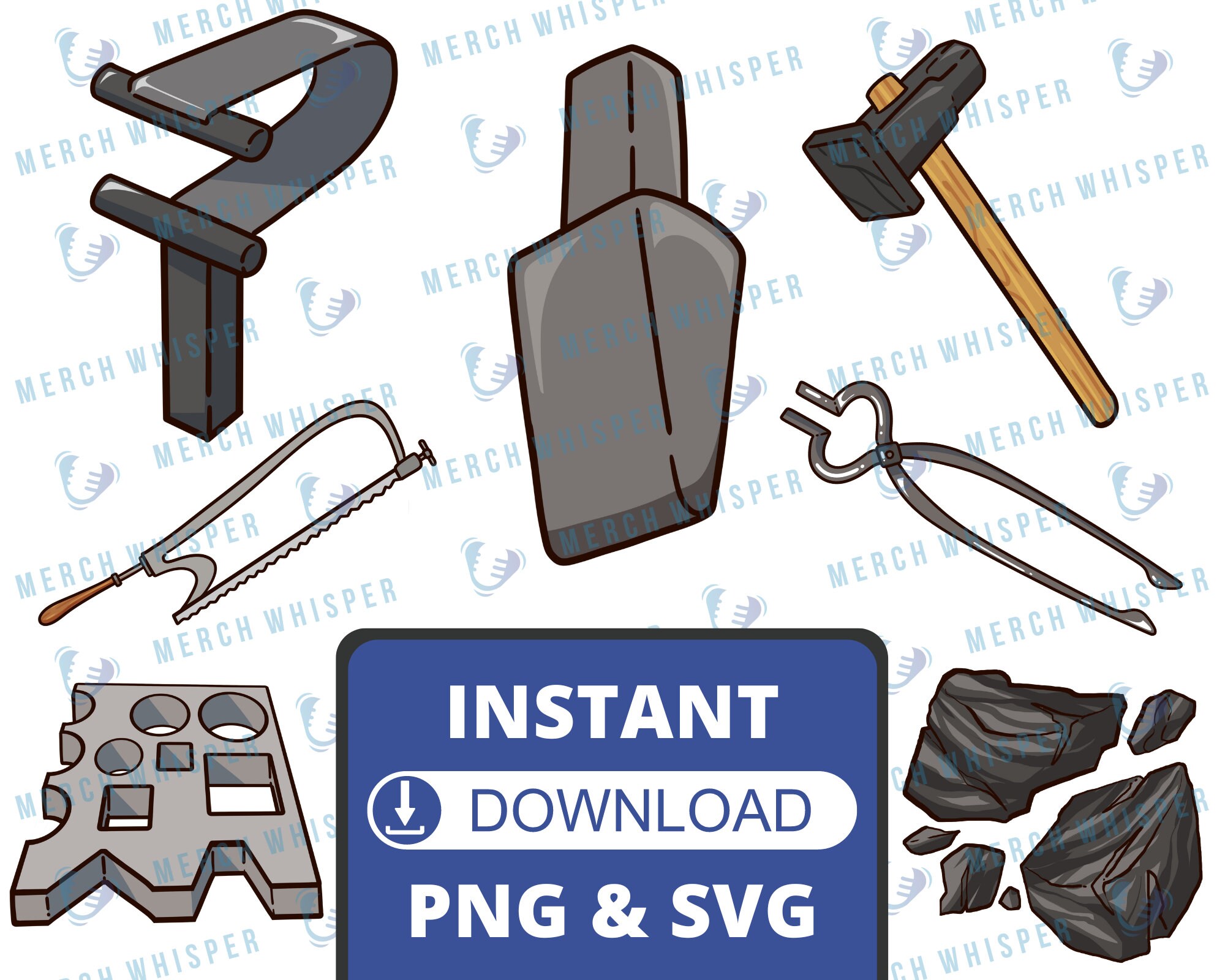 Blacksmith SVG Bundle for Shirts // Forge PNG Sublimation Files ...